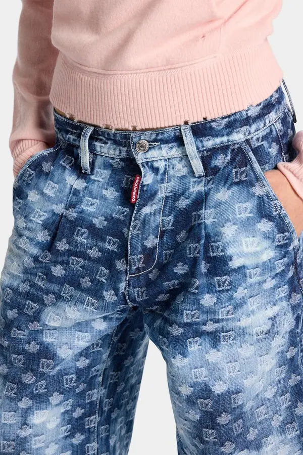 Dsquared2 Monogram Wide-leg Jeans