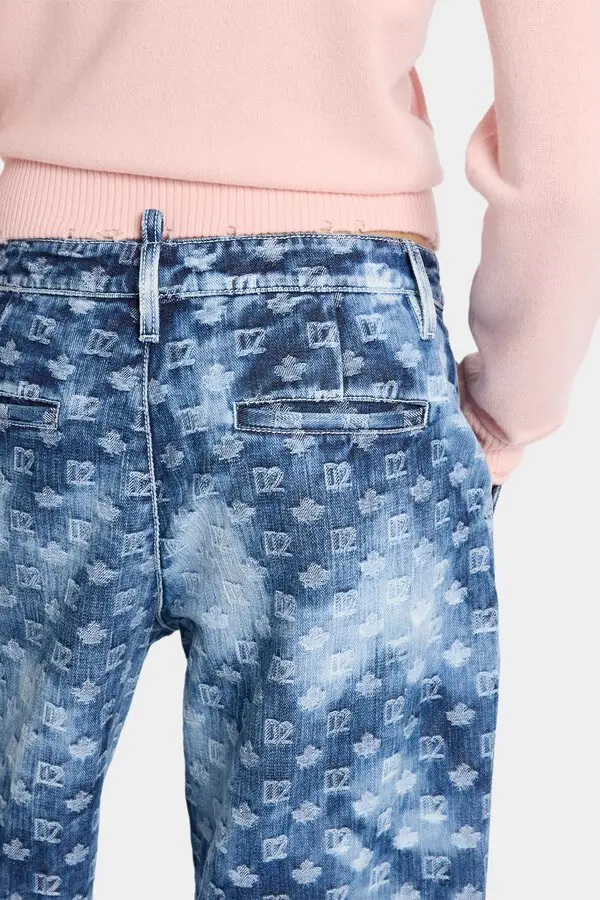 Dsquared2 Monogram Wide-leg Jeans