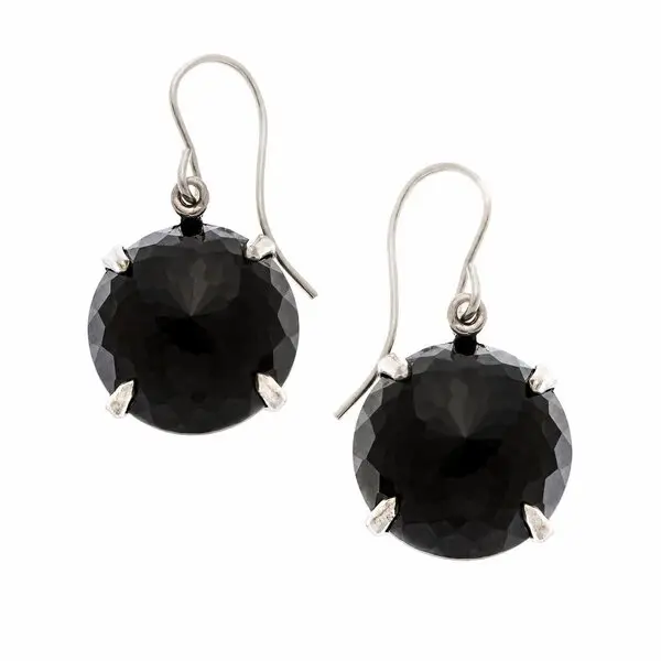 HEATHER HAWKINS Radiate Gemstone Drop Earrings Fifteen Millimeters Sterling Silver Spinel - Black