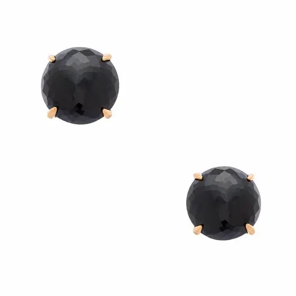 HEATHER HAWKINS Radiate Oversized Gemstone Stud Earrings Fifteen Millimeters Gold Vermeil Spinel - Black