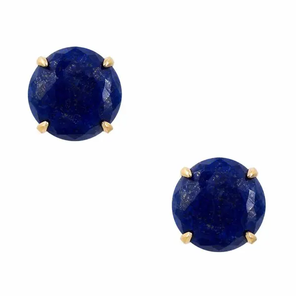 HEATHER HAWKINS Radiate Oversized Gemstone Stud Earrings Fifteen Millimeters Gold Vermeil Lapis Lazuli - Blue