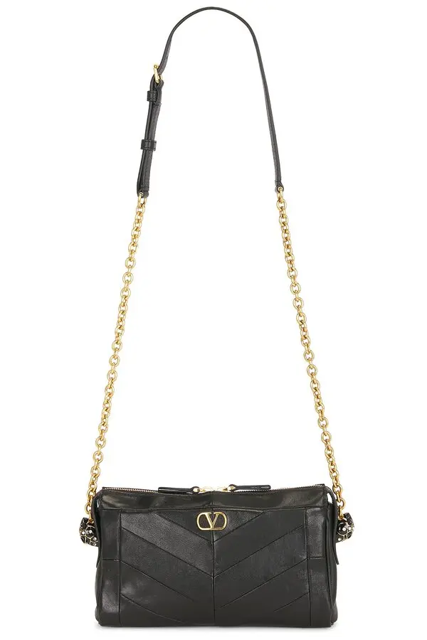 Valentino Garavani Panthea Small Shoulder Bag In Black