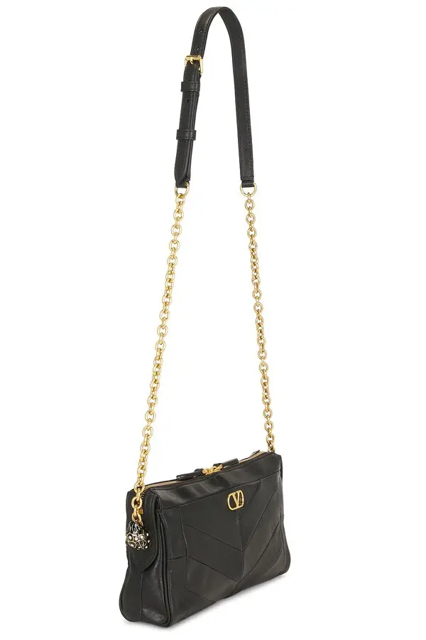 Valentino Garavani Panthea Small Shoulder Bag In Black