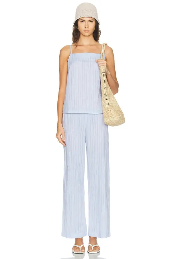 Donni. The Eyelet Pop Shell Top
