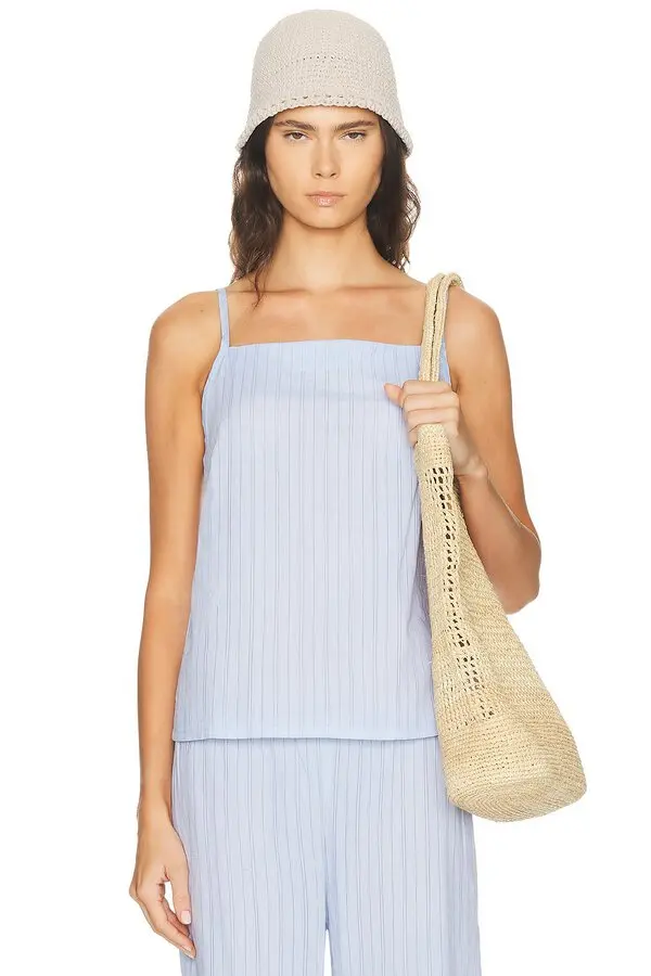 Donni. The Eyelet Pop Shell Top