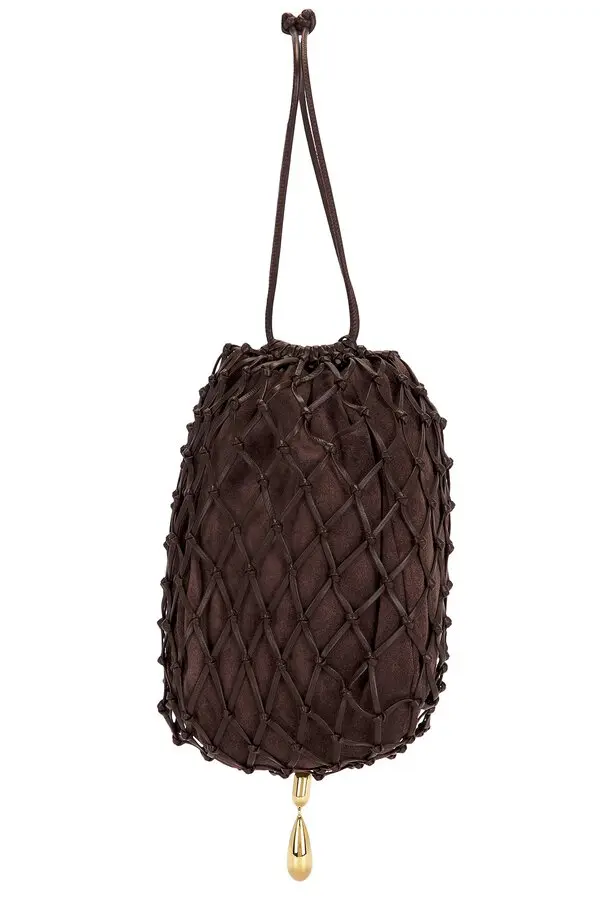 Savette Macrame Pouch In Brown - Coffee
