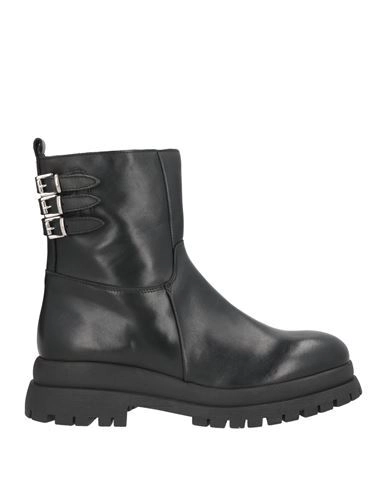 DINO DRAGHI Leather Ankle Boots With Block Heel