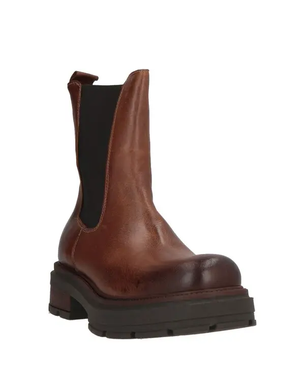 FABRIZIO CHINI Leather Ankle Boots - Brown