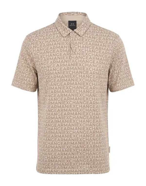 Armani Exchange Polo Shirt Sand Size Cotton