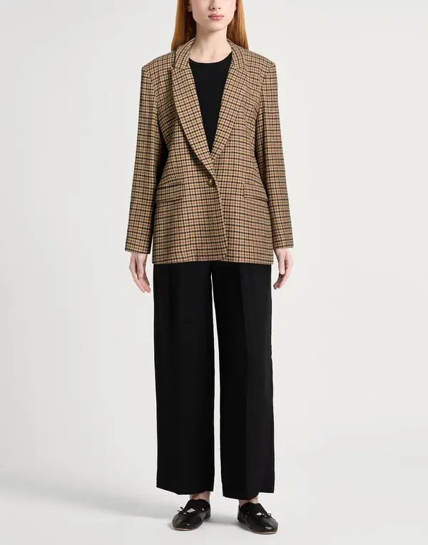 TWINSET Blazer Camel Size Wool, Polyester, Viscose, Elastane