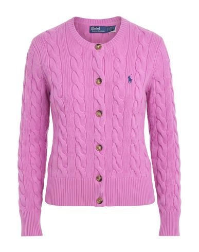 Polo Ralph Lauren Cable-knit Wool And Cashmere Cardigan - Mauve