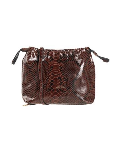 MARC ELLIS Chocolate Snakeskin Print Leather Crossbody Bag