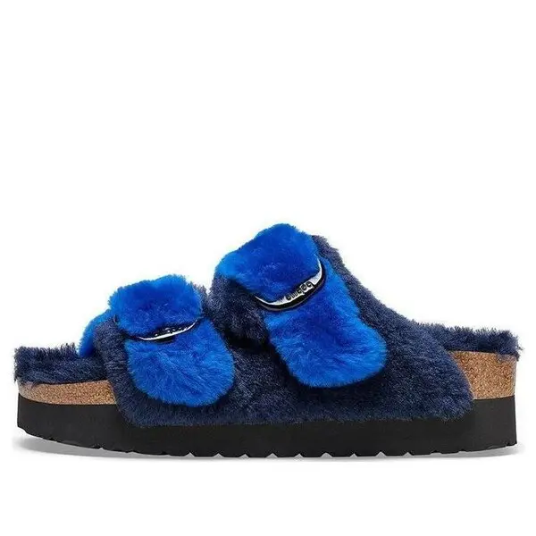 BIRKENSTOCK Arizona Big Buckle Pap Fur Sandals - Blue