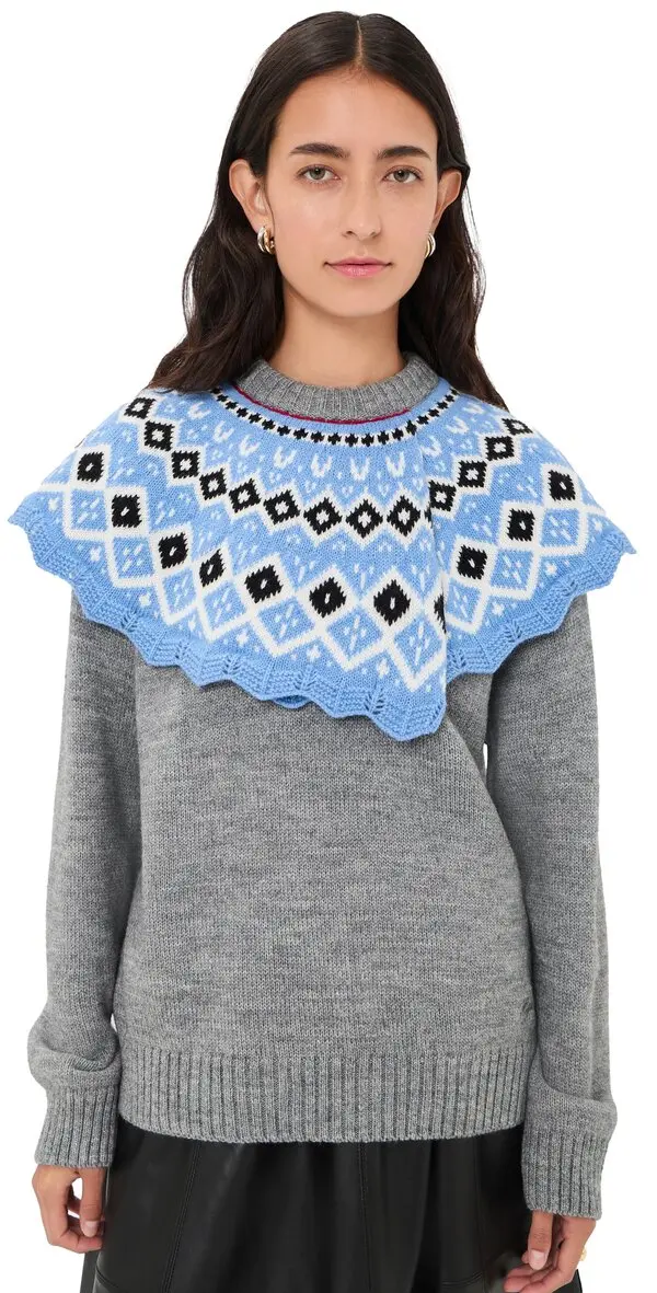 MSGM Fair Isle Cape Sweater