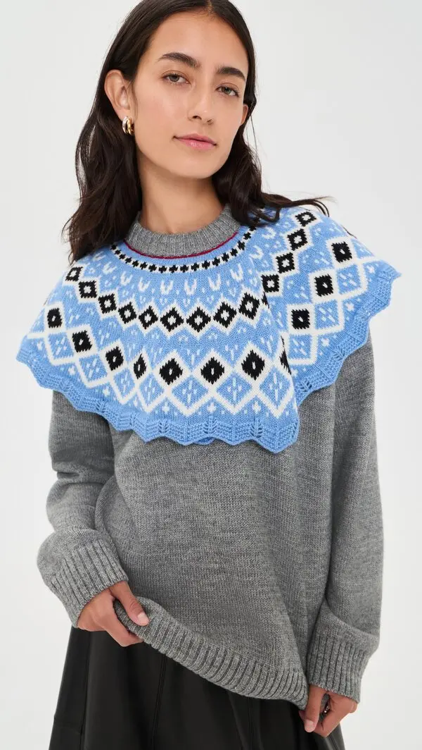MSGM Fair Isle Cape Sweater