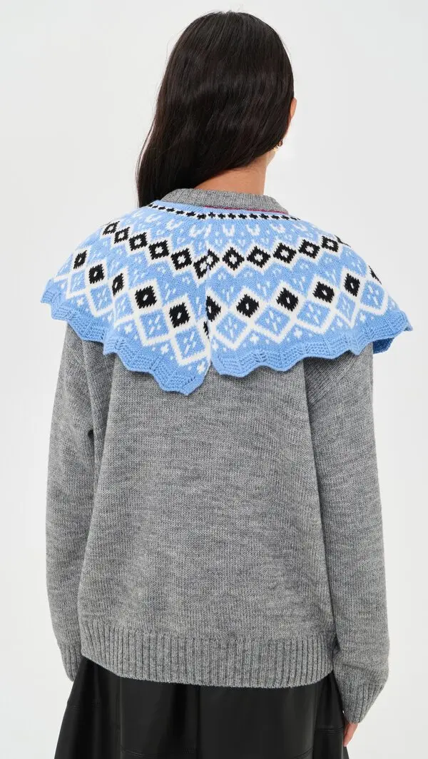 MSGM Fair Isle Cape Sweater