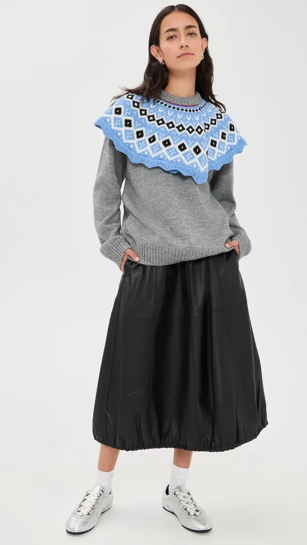 MSGM Fair Isle Cape Sweater