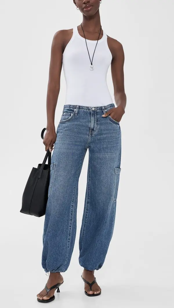 DAZE Mirage Mid Rise Cargo Harem Jeans