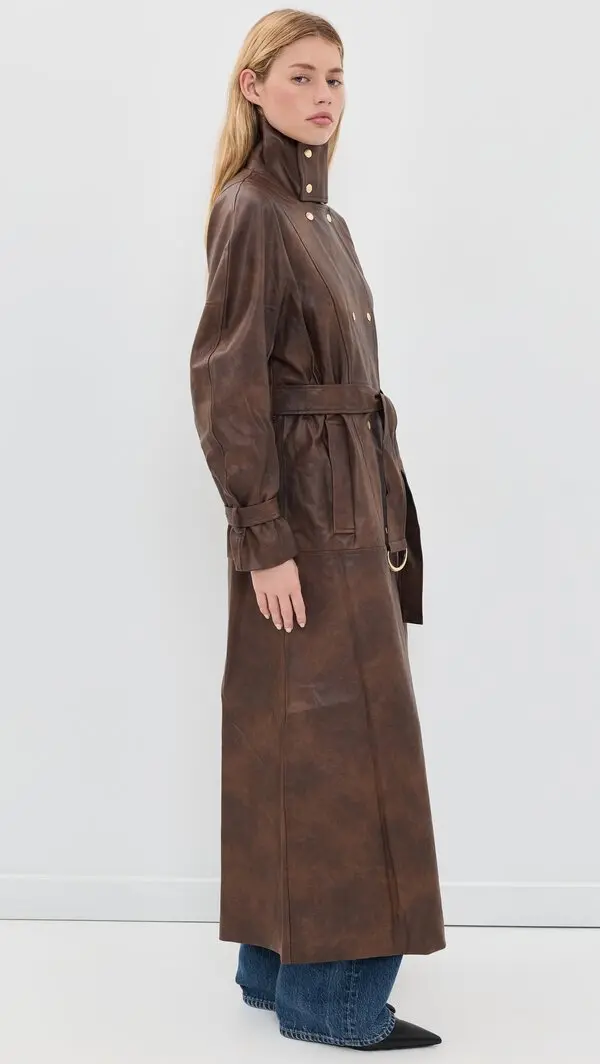 Bardot Milana Faux Leather Trench Coat