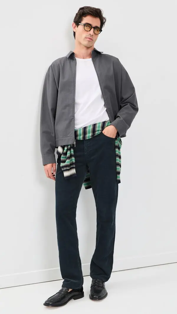 FRAME Modern Straight Corduroy Pants - Dark Navy