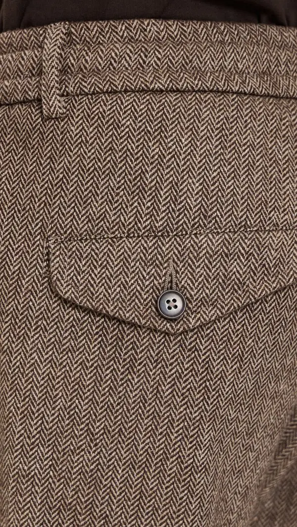 Universal Works Wool Herringbone Pleated Track Pants