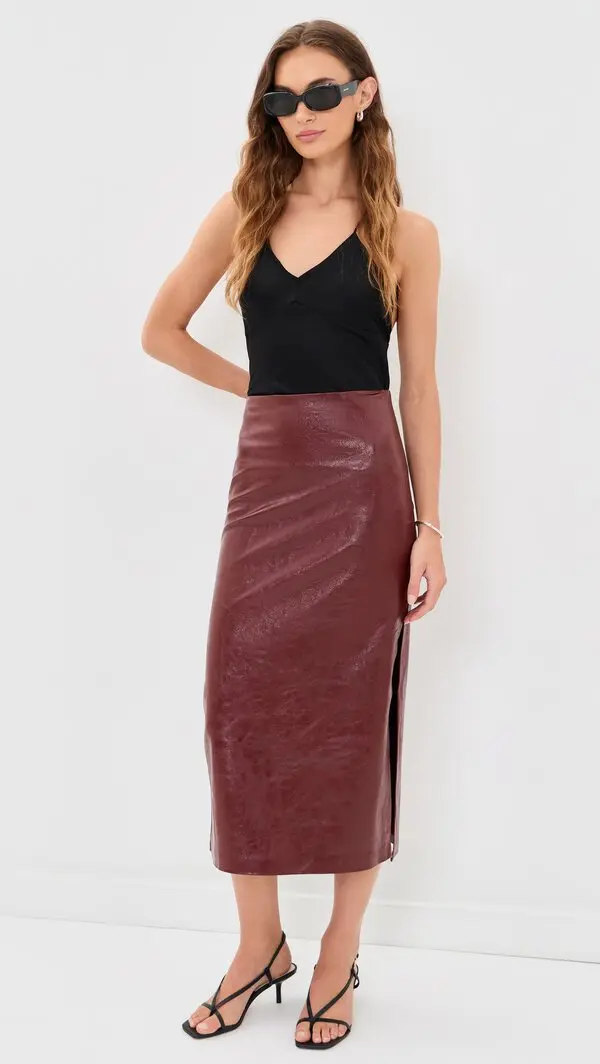 Alice + Olivia Maeve Vegan Midi Skirt