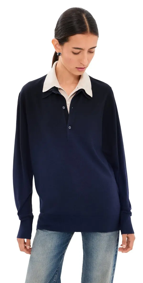 Acne Studios Layered Knit Polo Sweater