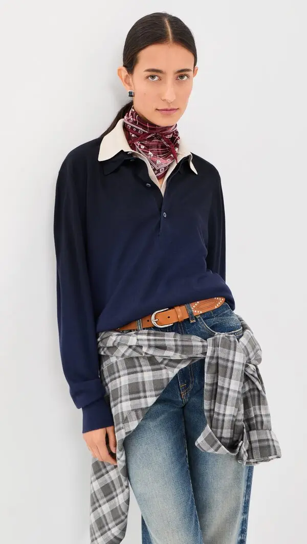 Acne Studios Layered Knit Polo Sweater