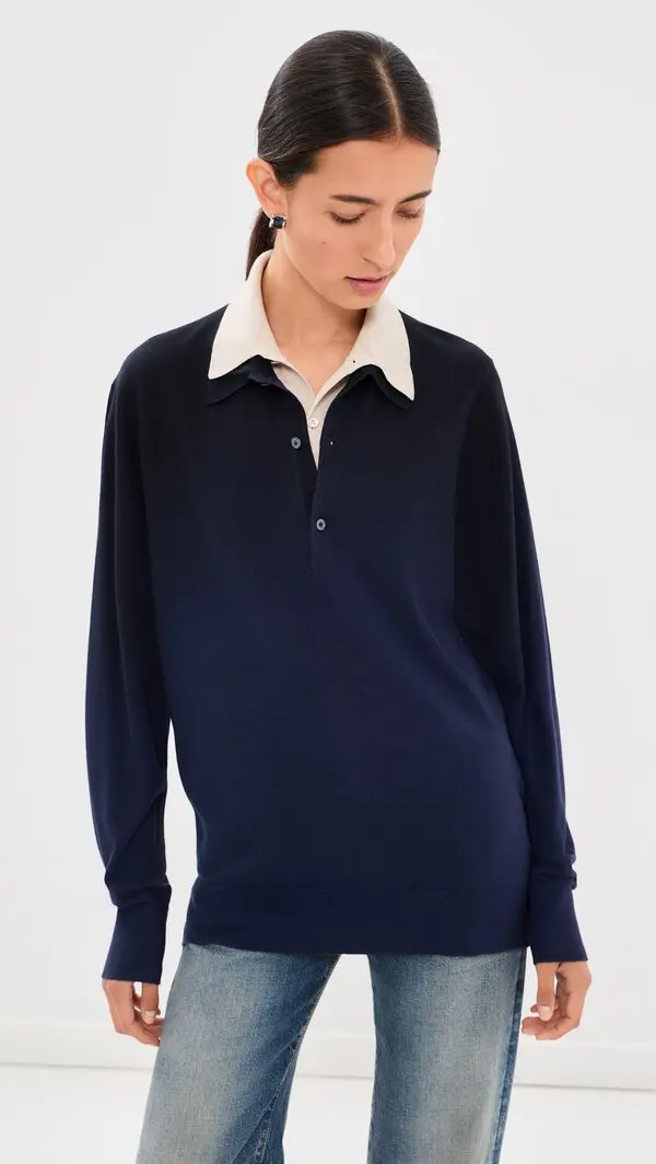 Acne Studios Layered Knit Polo Sweater