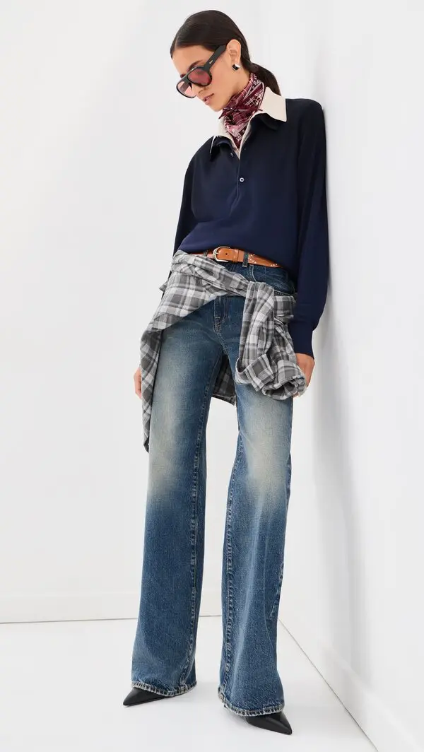 Acne Studios Layered Knit Polo Sweater