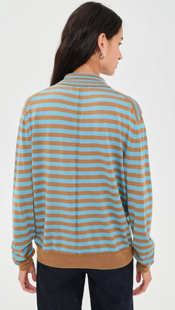LA LIGNE Striped Ben Polo Sweater