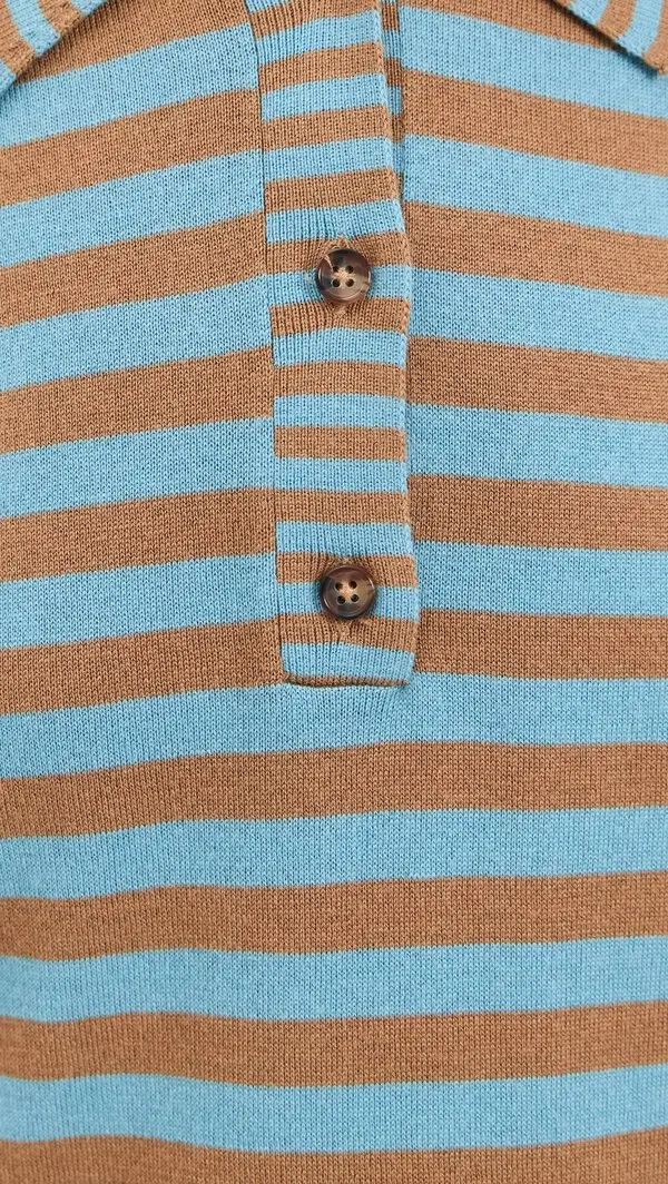 LA LIGNE Striped Ben Polo Sweater