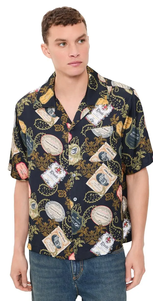 Rhude Vin Bandana Button-up Shirt - Black/multi