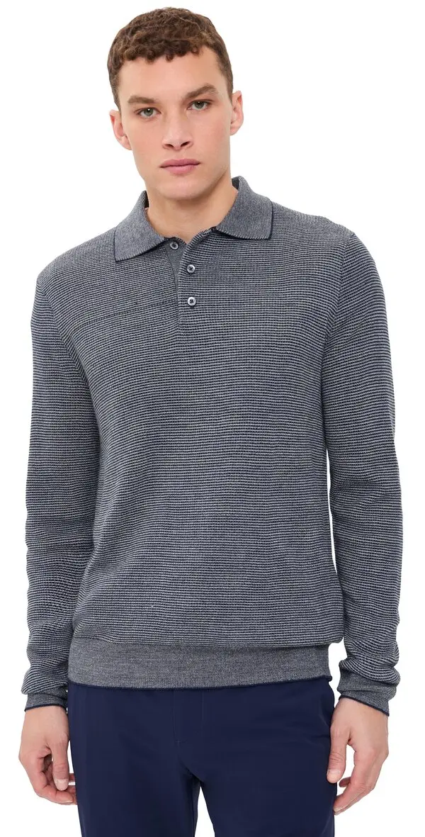 Rlx Ralph Lauren Merino Coolmax Striped Polo Sweater