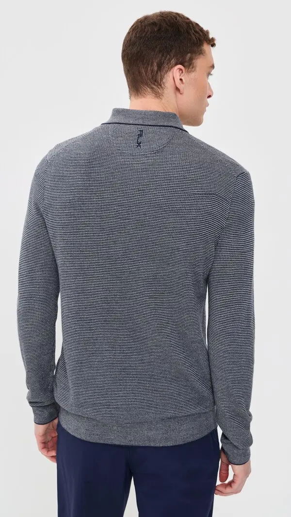 Rlx Ralph Lauren Merino Coolmax Striped Polo Sweater