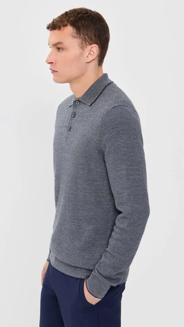Rlx Ralph Lauren Merino Coolmax Striped Polo Sweater