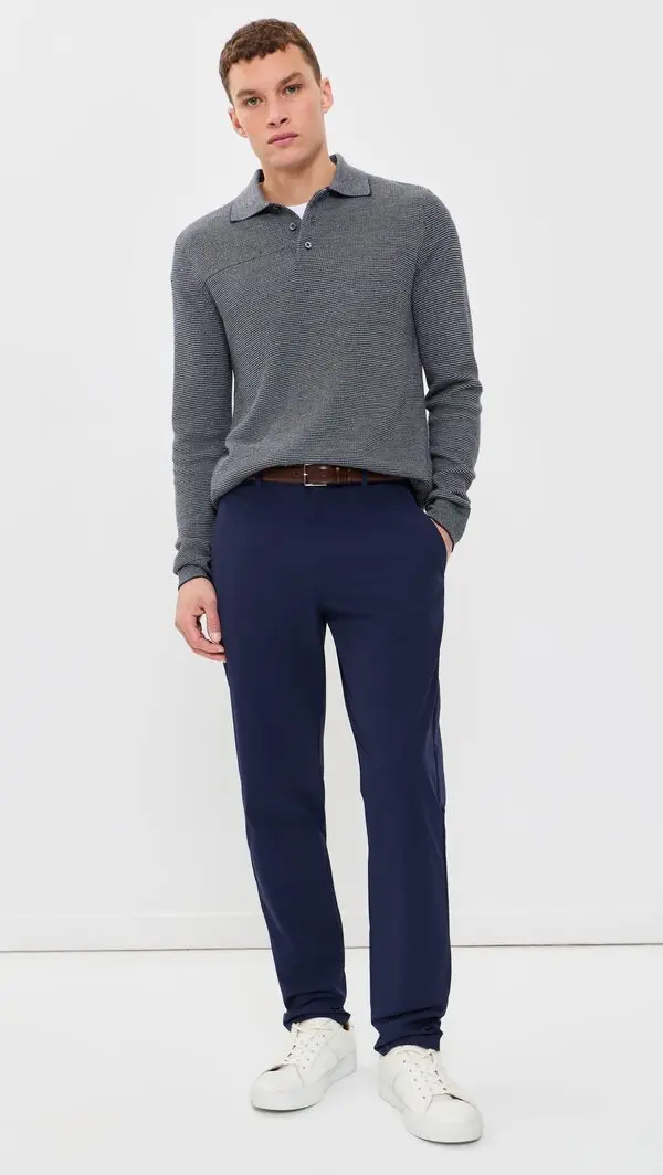 Rlx Ralph Lauren Merino Coolmax Striped Polo Sweater