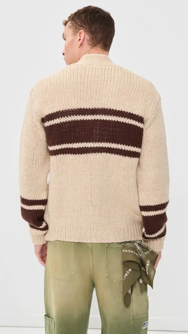 Universal Works Langdale Chunky Knit Stripe Cardigan