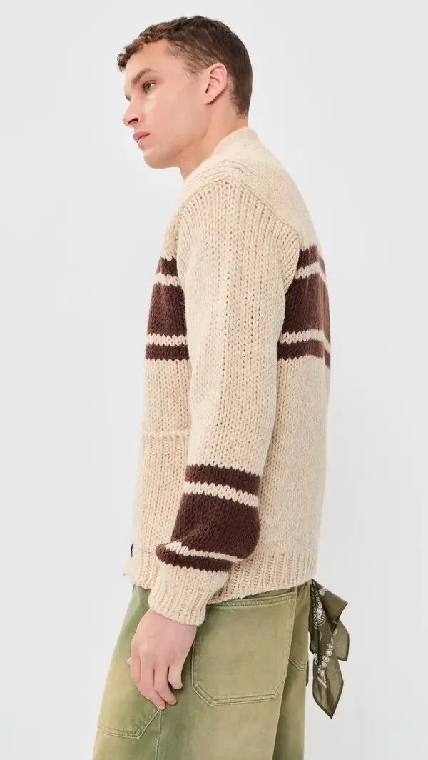 Universal Works Langdale Chunky Knit Stripe Cardigan