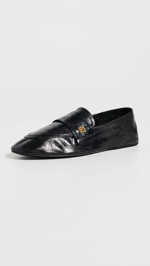 Balmain Lambskin Flat Loafers