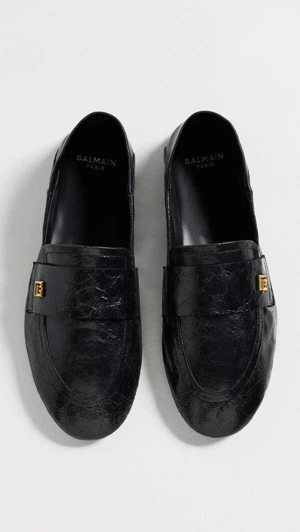 Balmain Lambskin Flat Loafers
