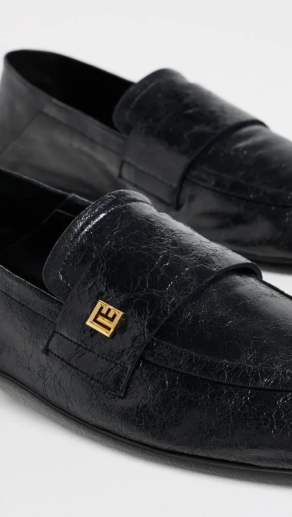 Balmain Lambskin Flat Loafers