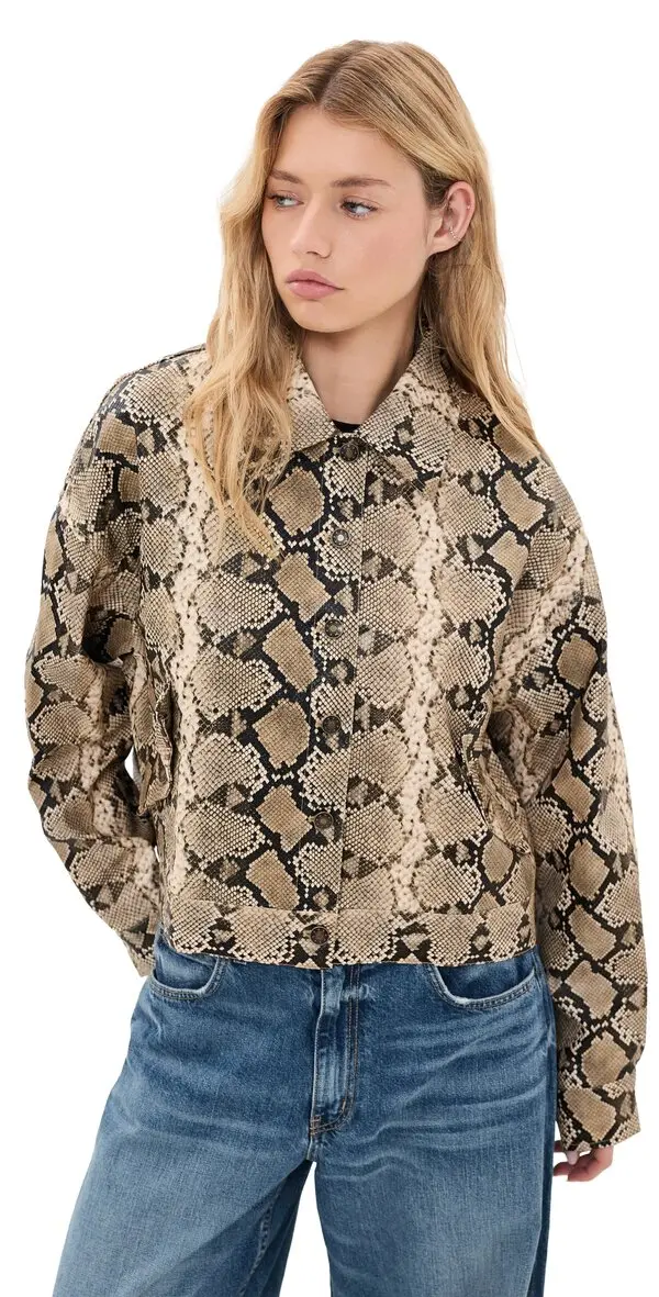Lioness Angel Jacket Snake-embossed Faux Leather
