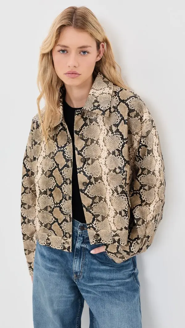 Lioness Angel Jacket Snake-embossed Faux Leather