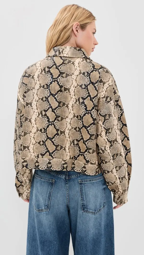 Lioness Angel Jacket Snake-embossed Faux Leather