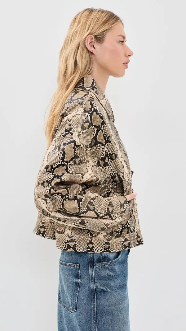 Lioness Angel Jacket Snake-embossed Faux Leather