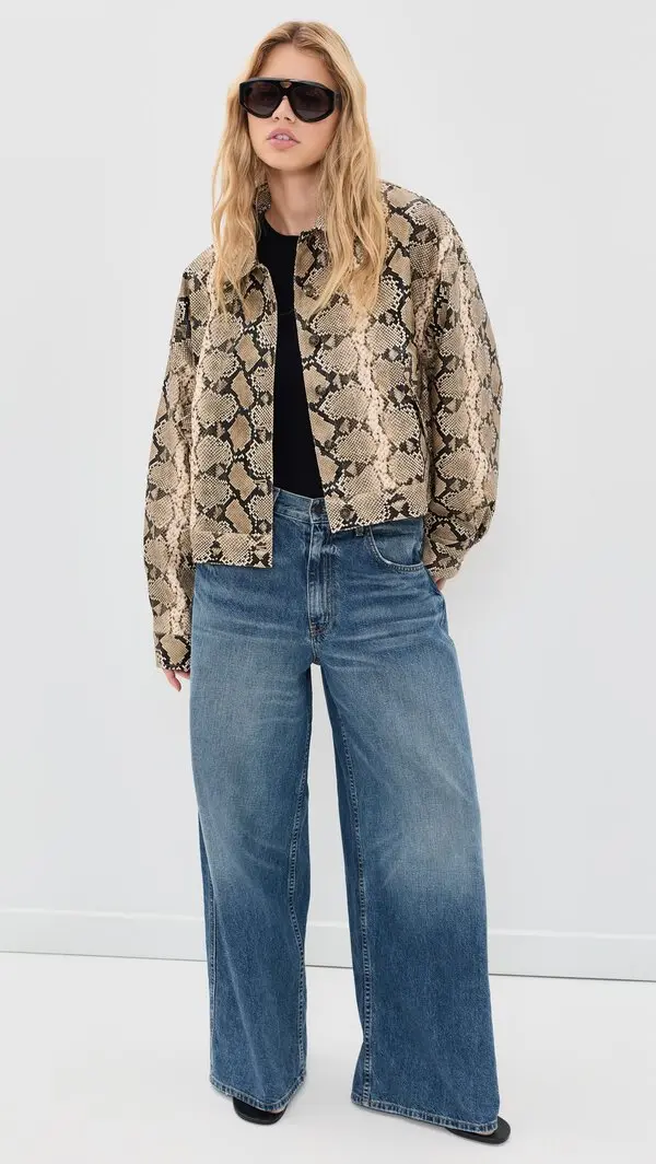 Lioness Angel Jacket Snake-embossed Faux Leather