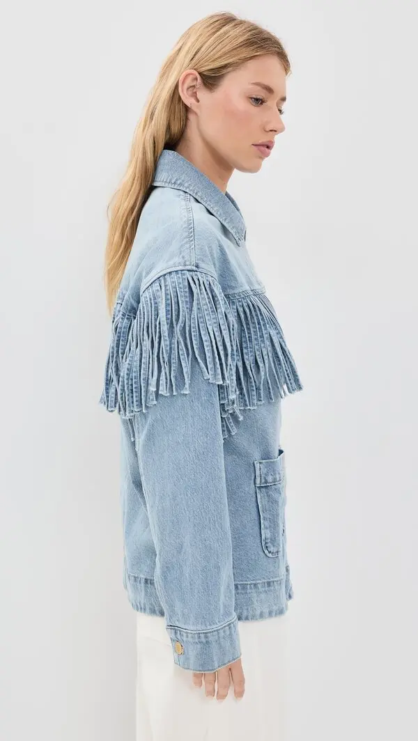 Show Me Your Mumu Western Denim Fringe Jacket