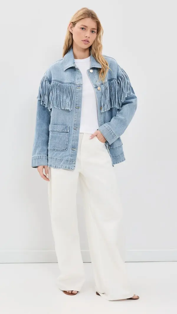 Show Me Your Mumu Western Denim Fringe Jacket