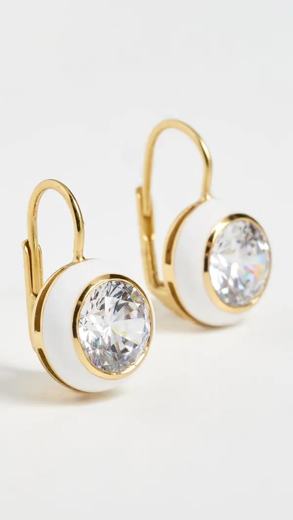 HART Enamel Bezel Drop Earrings